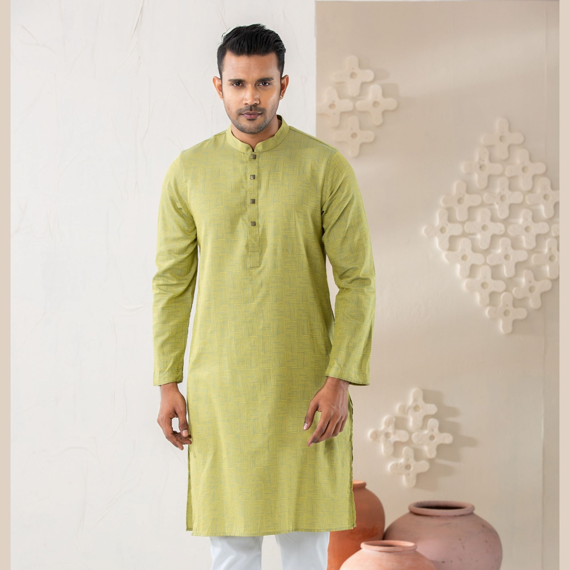 MENS BASIC PANJABI-LEMON – Twelve USA