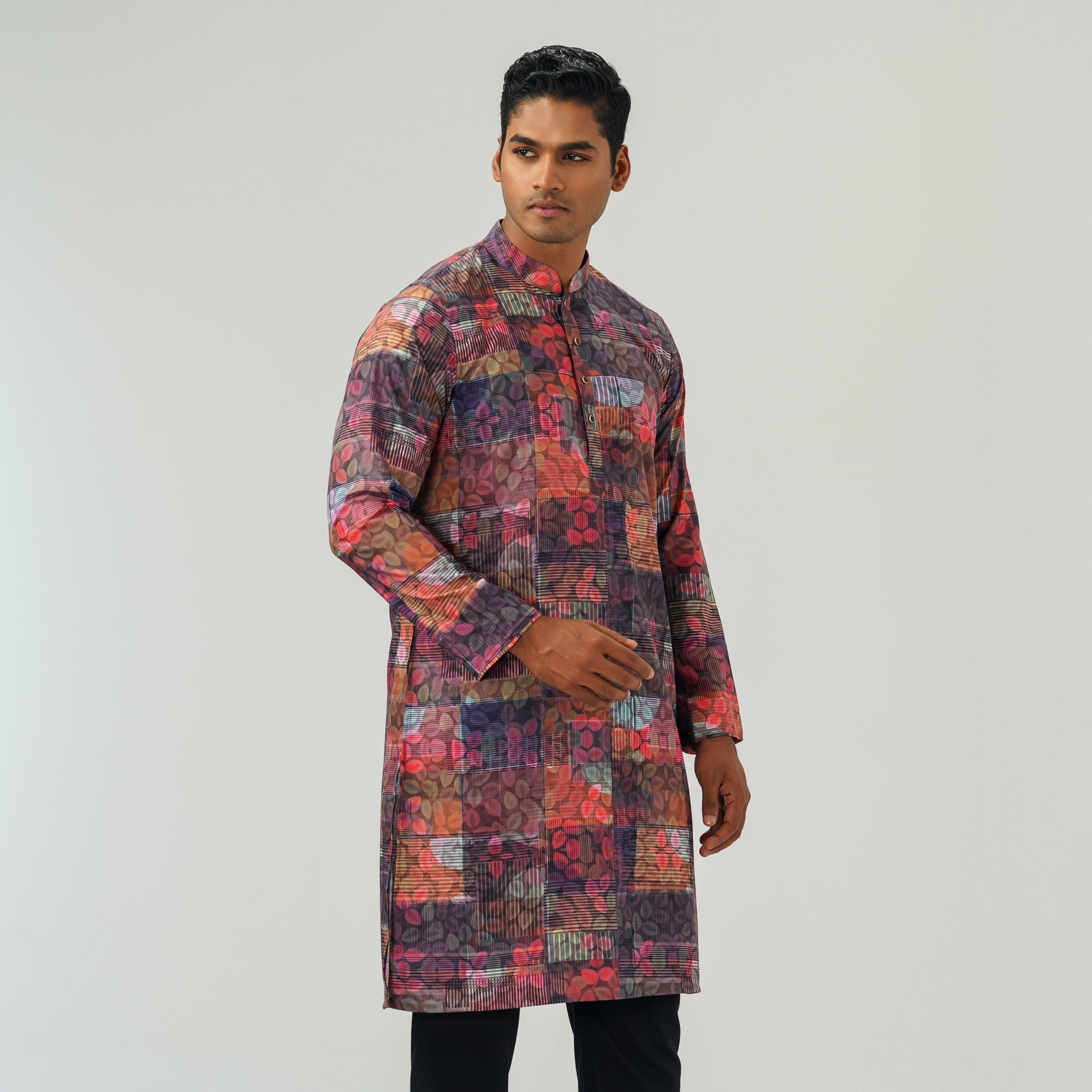 Mens Multi-Color Panjabi – Twelve USA